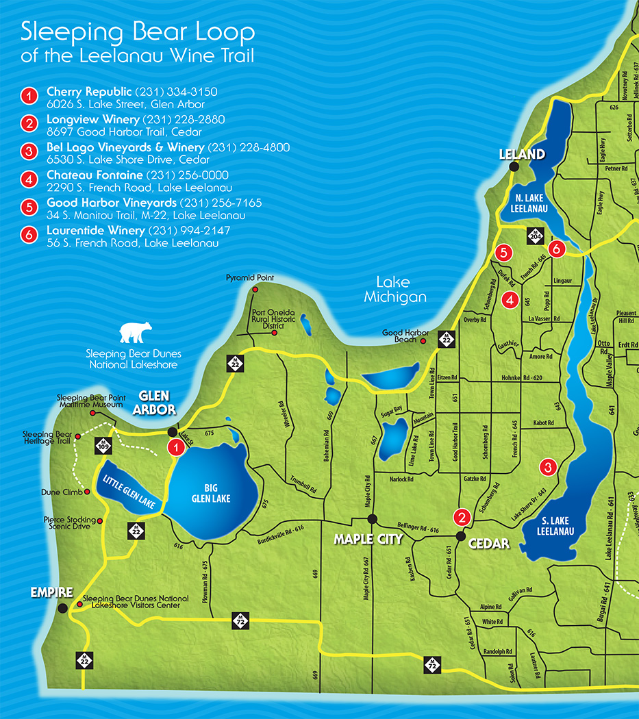 Leelanau County Lake Map Leelanau Mappery