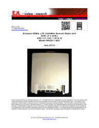 EJL Wireless Research Adds the Ericsson CDMA/LTE RRUS 11 1900MHz Remote ...