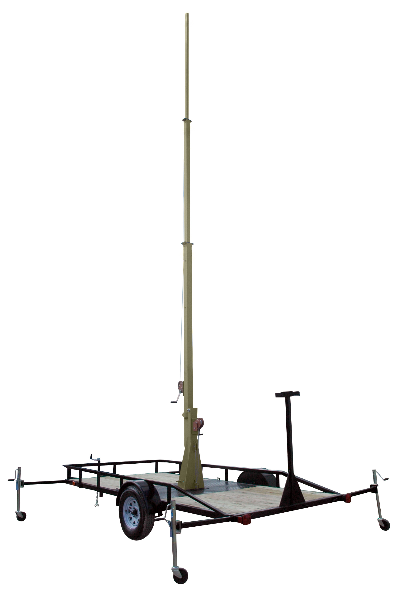 Three Stage 30 Foot Telescoping Light Mast Mounted on a 14’ Single Axle ...