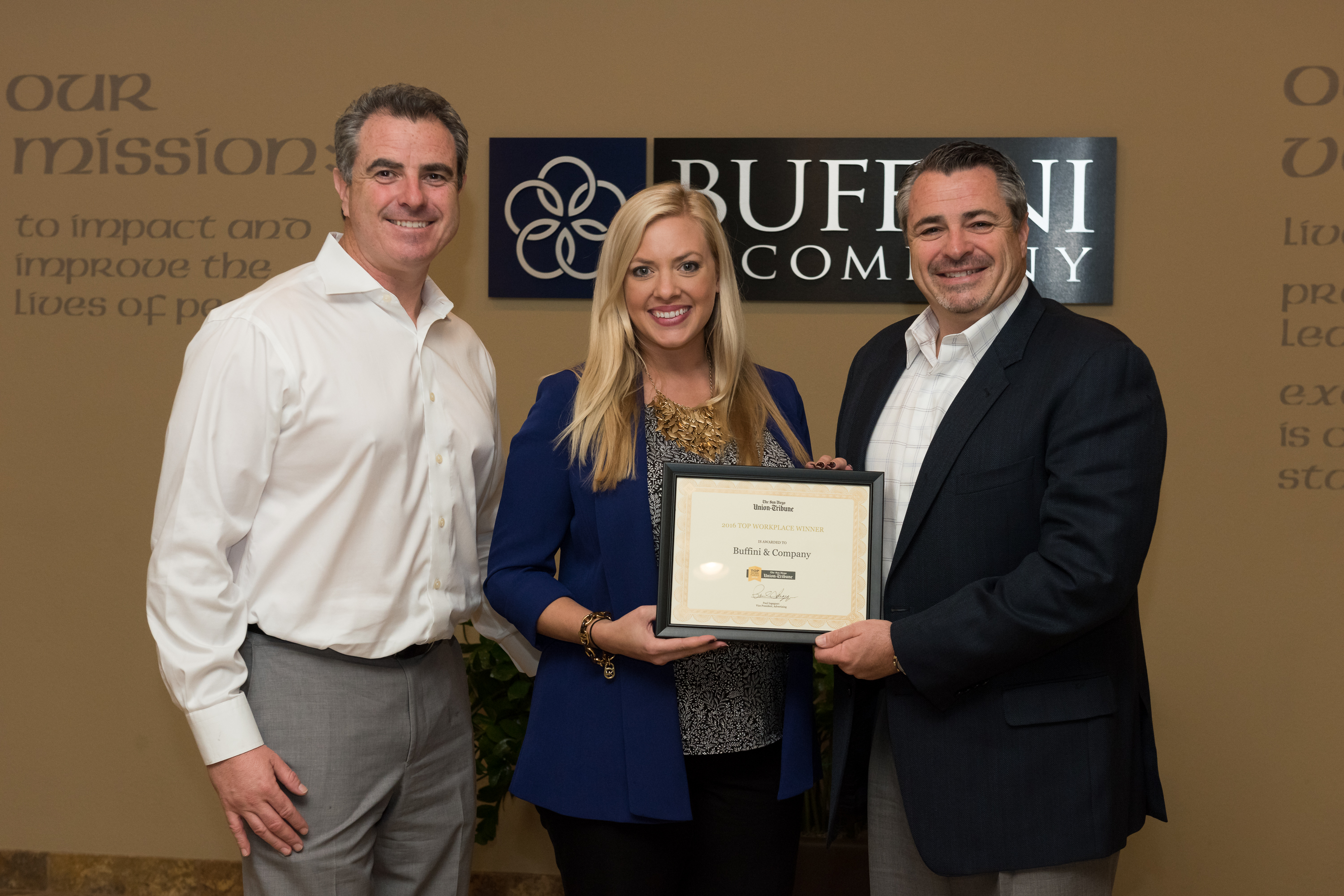 Buffini & Company Honored as “Top Workplace in San Diego!”