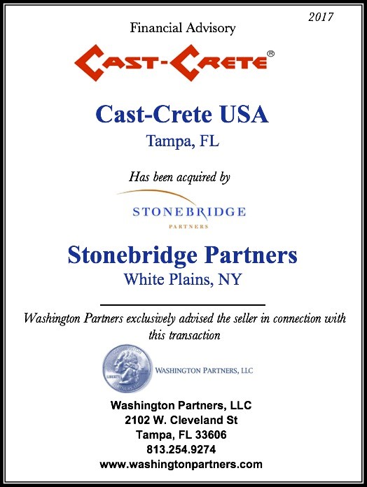 Washington Partners Announces Sale of Cast-Crete USA, Inc. to ...