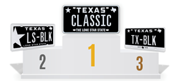 Classic Black is Texas’ Number 1 License Plate in 2017