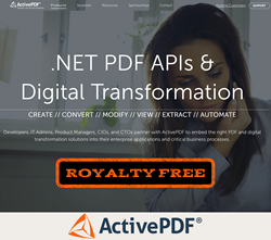 Royalty Free Licensing Now Available from ActivePDF for .NET PDF APIs