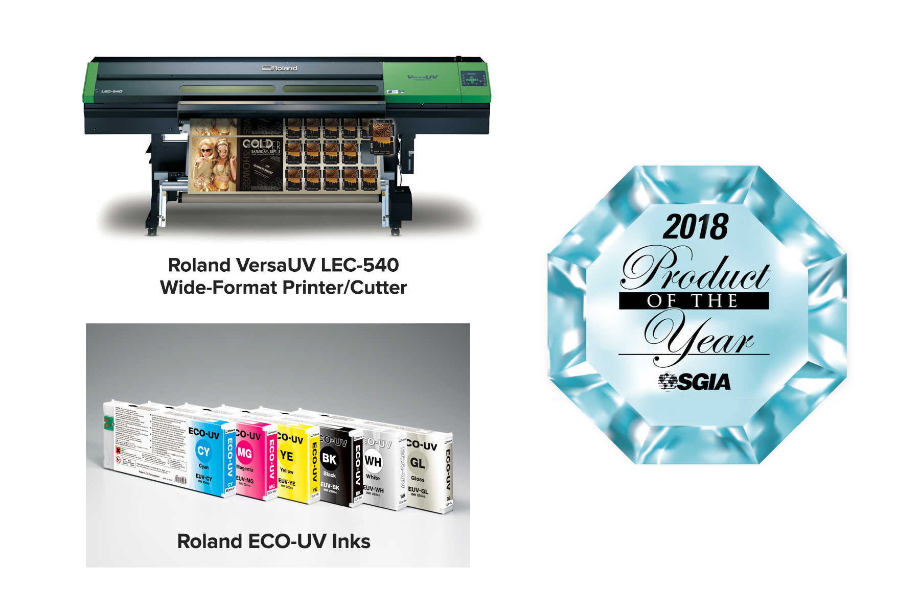 Roland DGA Wins Two SGIA 2018 "Product of the Year" Awards
