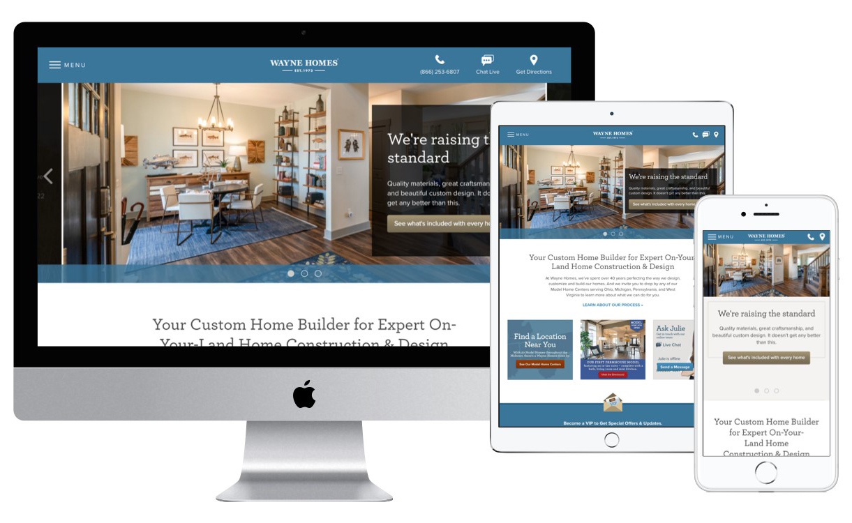 Custom Home Builder, Wayne Homes, Gives Website a Makeover