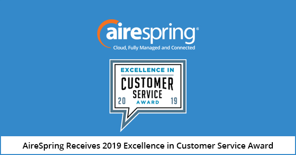 AireSpring Named for 2019 Excellence in Customer Service Award